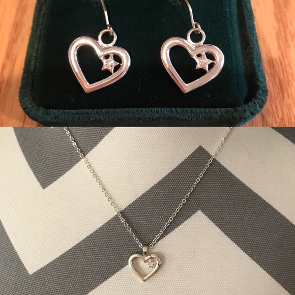 Jewelry | Heart Necklace And Earrings Set | Poshmark